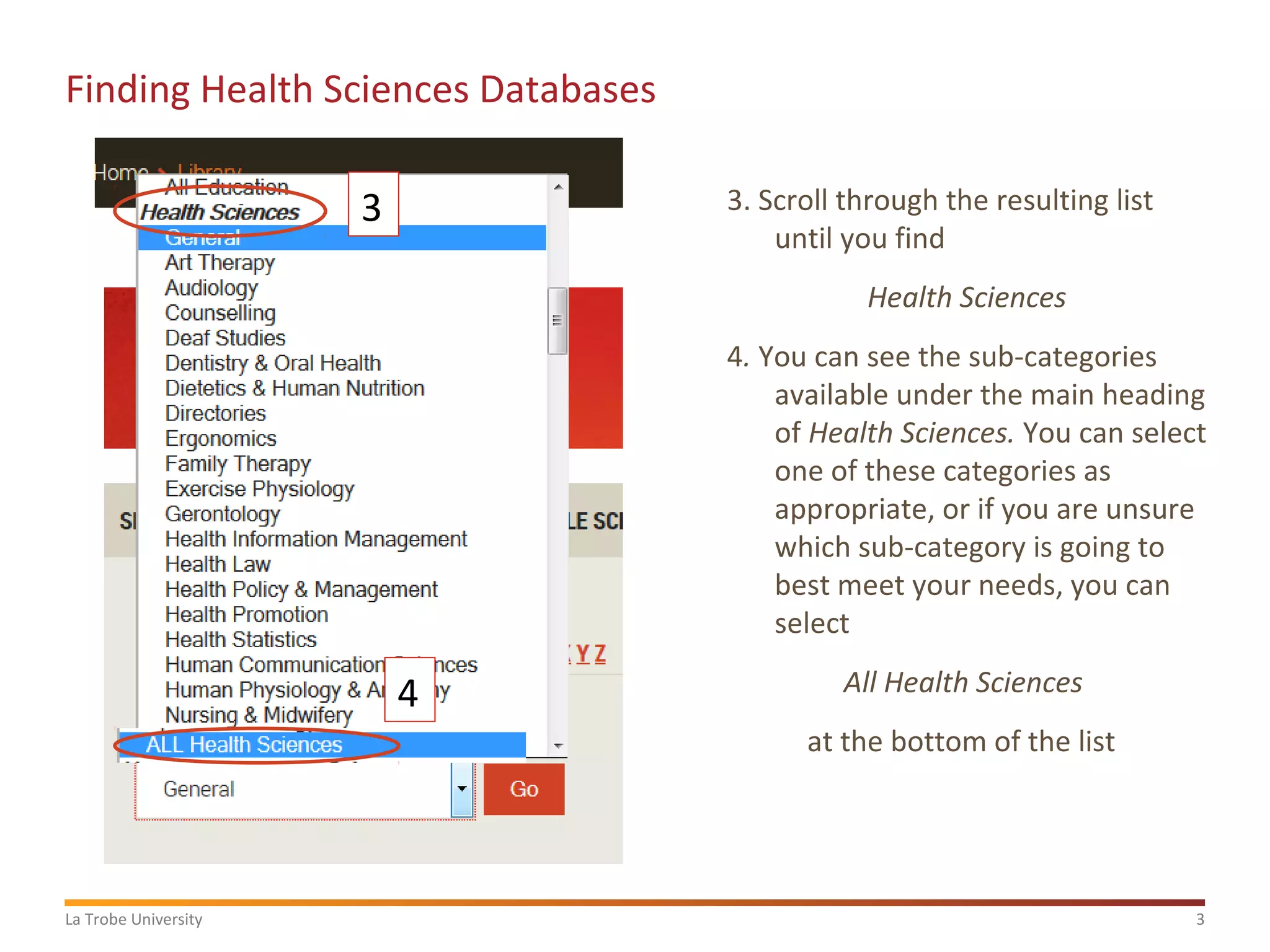 Finding health databases | PPT
