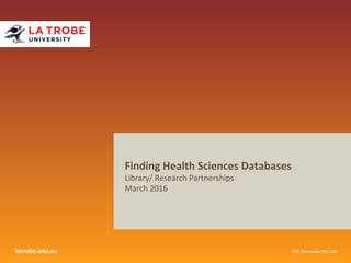 Finding health databases | PPT