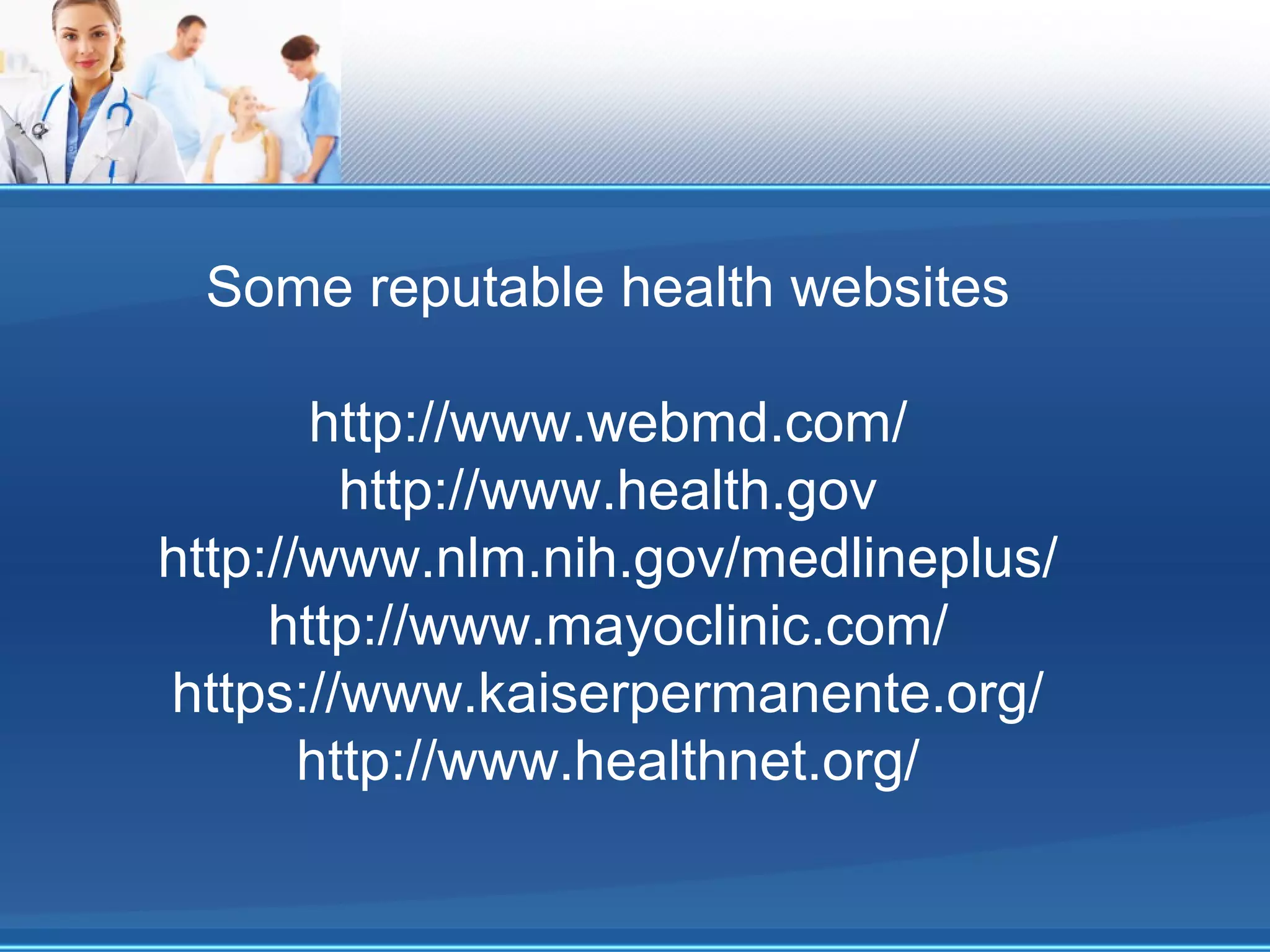 Finding reliable health information online | PPT