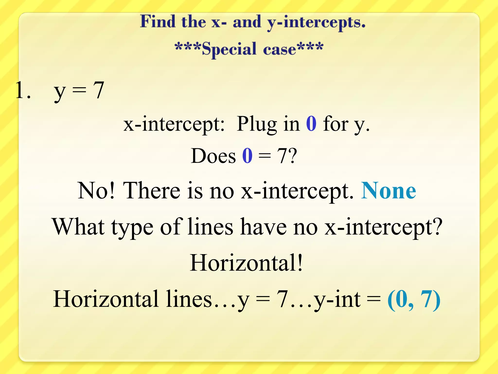 Finding intercepts | PPT