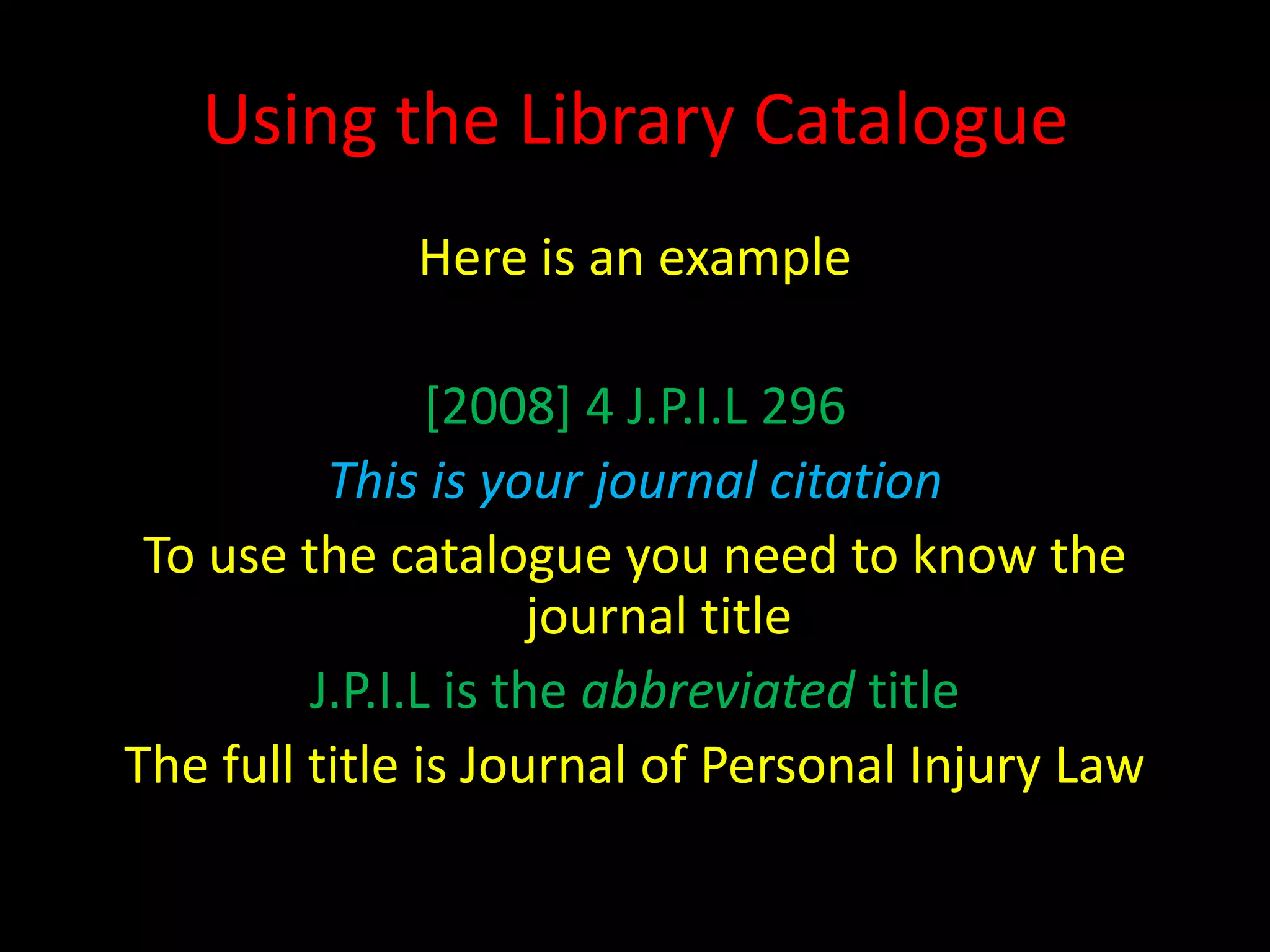 Finding journal articles(law) | PPTX