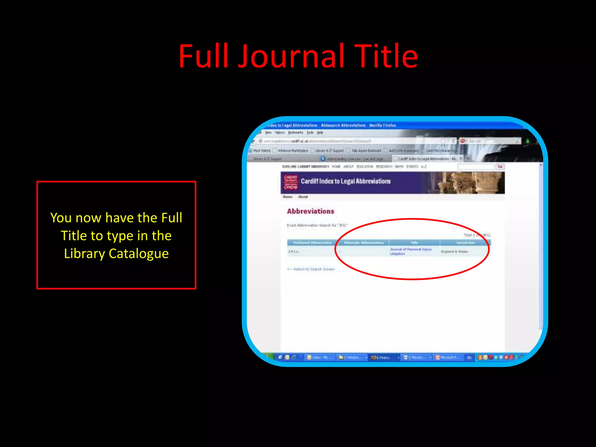 Finding journal articles(law) | PPTX
