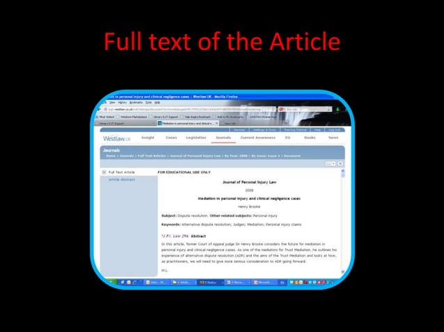 Finding journal articles(law) | PPTX