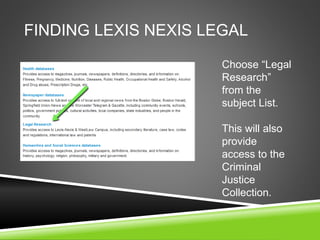Finding Law Reviews in Lexis Nexis | PPTX