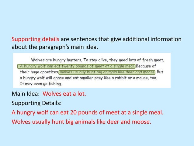Finding main ideas & supporting details | PPT