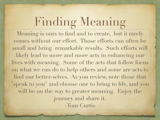 Finding Greater Meaning | PPT