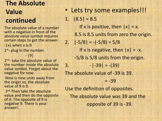 Finding opposites and absolute value 2.1 (1) | PPSX