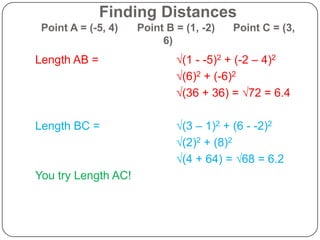 Finding perimeter using distance formula | PPTX