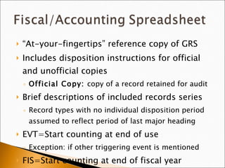 Finding and Reading General Records Schedules | PPT