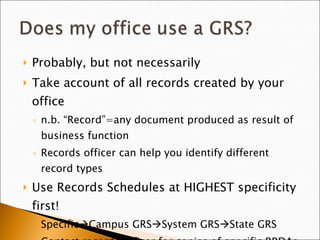 Finding and Reading General Records Schedules | PPT