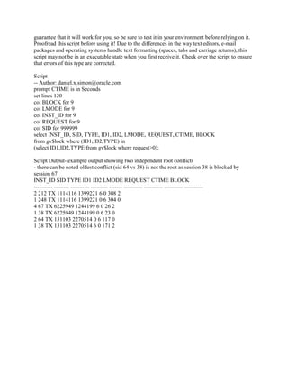 Finding root blocker in oracle database | DOCX