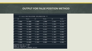 Finding root of equation (numarical method) | PPTX