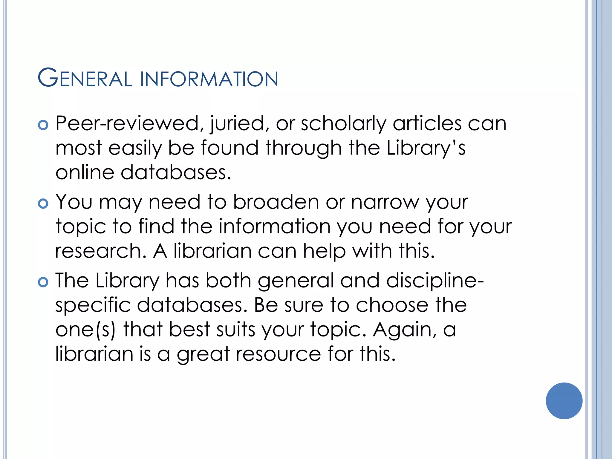 Finding scholarly articles | PPTX