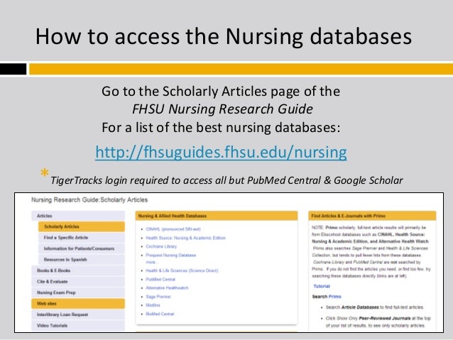 Finding scholarly nursing articles Finding scholarly nursing articles