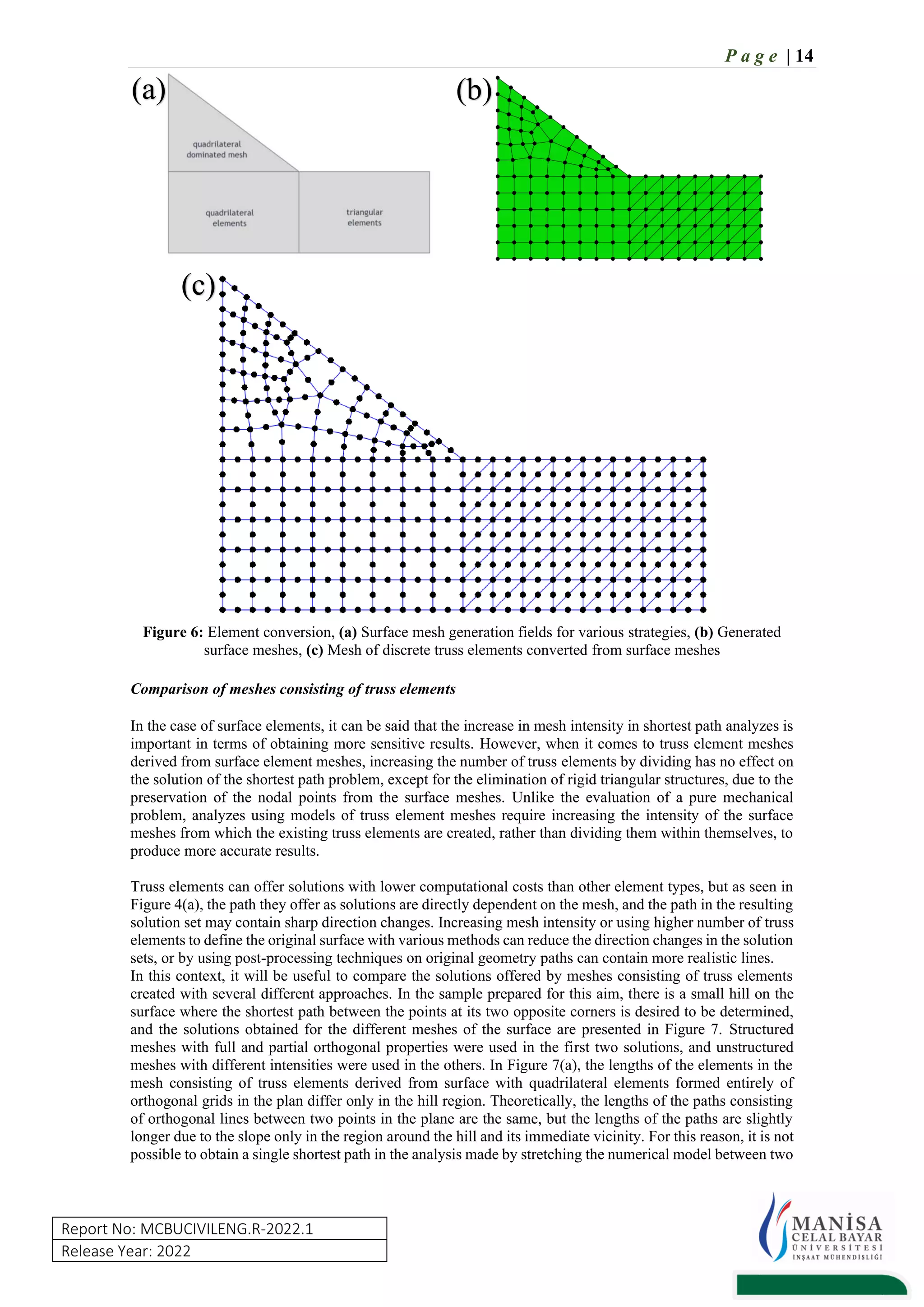 Finding Shortest Path On A Terrain Surface By Using Finite Element Method Report No