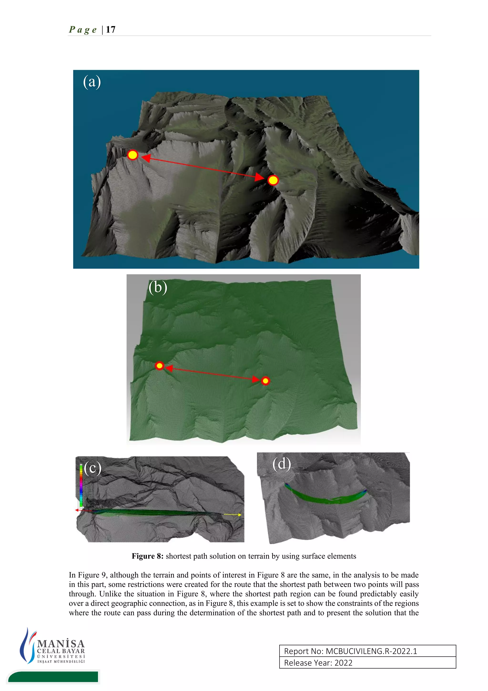 Finding Shortest Path On A Terrain Surface By Using Finite Element Method Report No