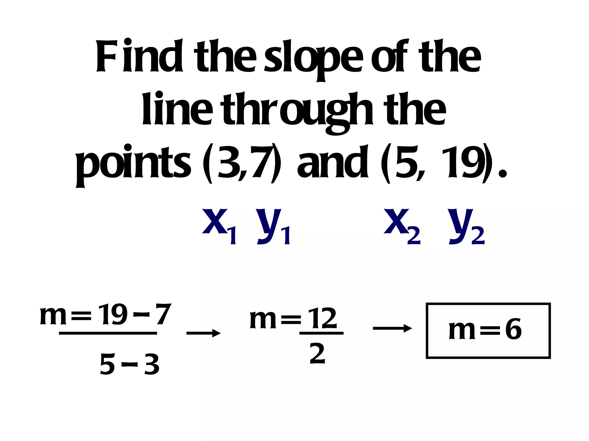 Finding Slope Given A Graph And Two Points | PPT