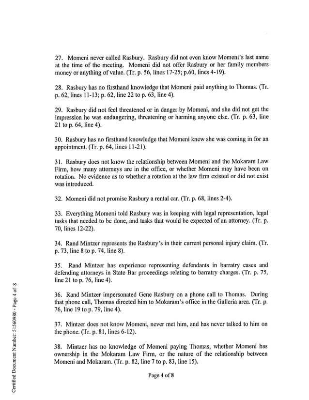 Findings Of Fact And Conclusions Of Law Cert 030711 | PDF