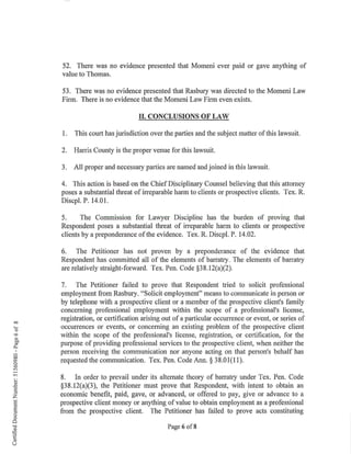 Findings Of Fact And Conclusions Of Law Cert 030711 | PDF | Law