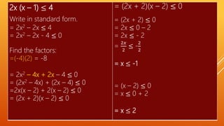 Finding solution set of quadratic inequalities | PPTX | Physics | Science