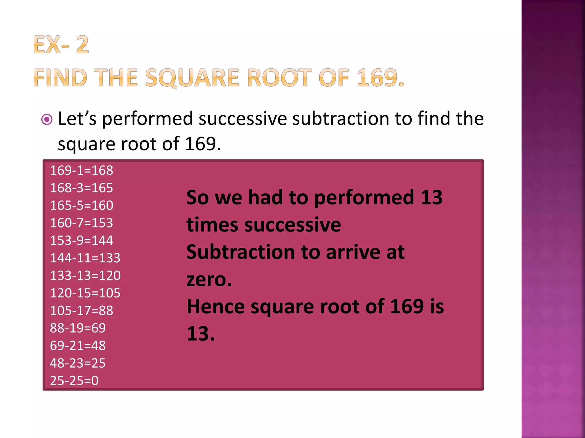 Finding square roots | PPTX