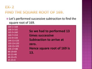 Finding square roots | PPTX