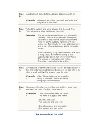 Finding subjects and verbs | DOC