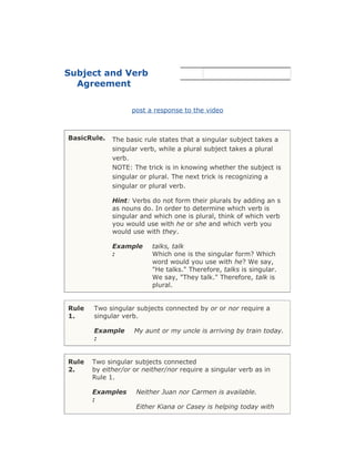 Finding subjects and verbs | DOC
