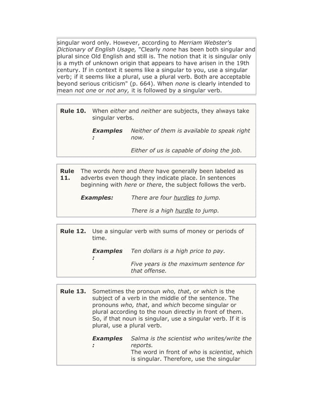 Finding subjects and verbs | DOC