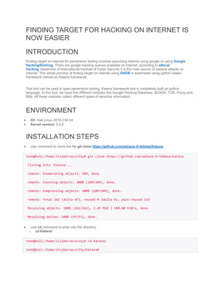 Finding target for hacking on internet is now easier | PDF