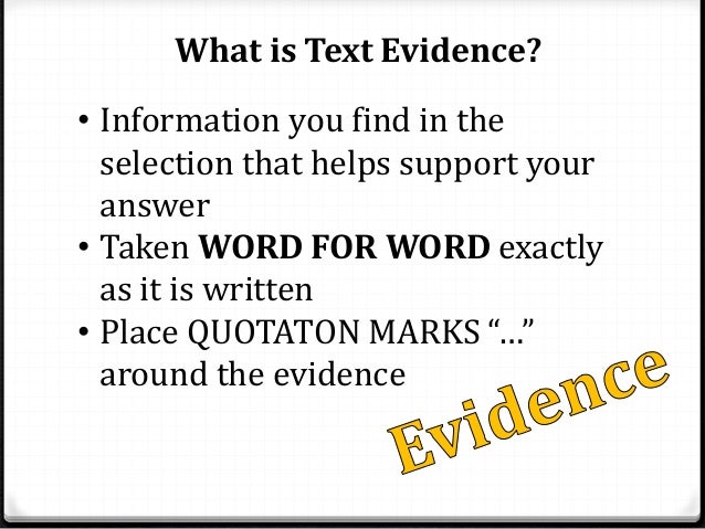 What is the definition for textual evidence - statbliss