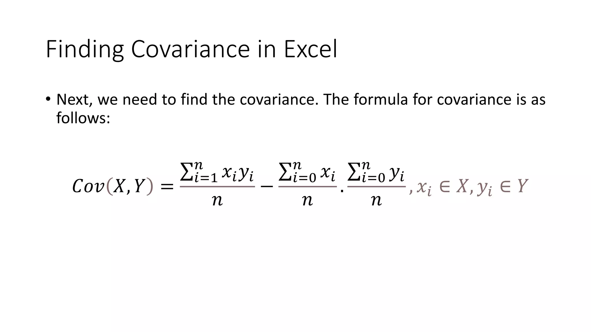 Finding The Correlation Co Efficient Using Excelpptx