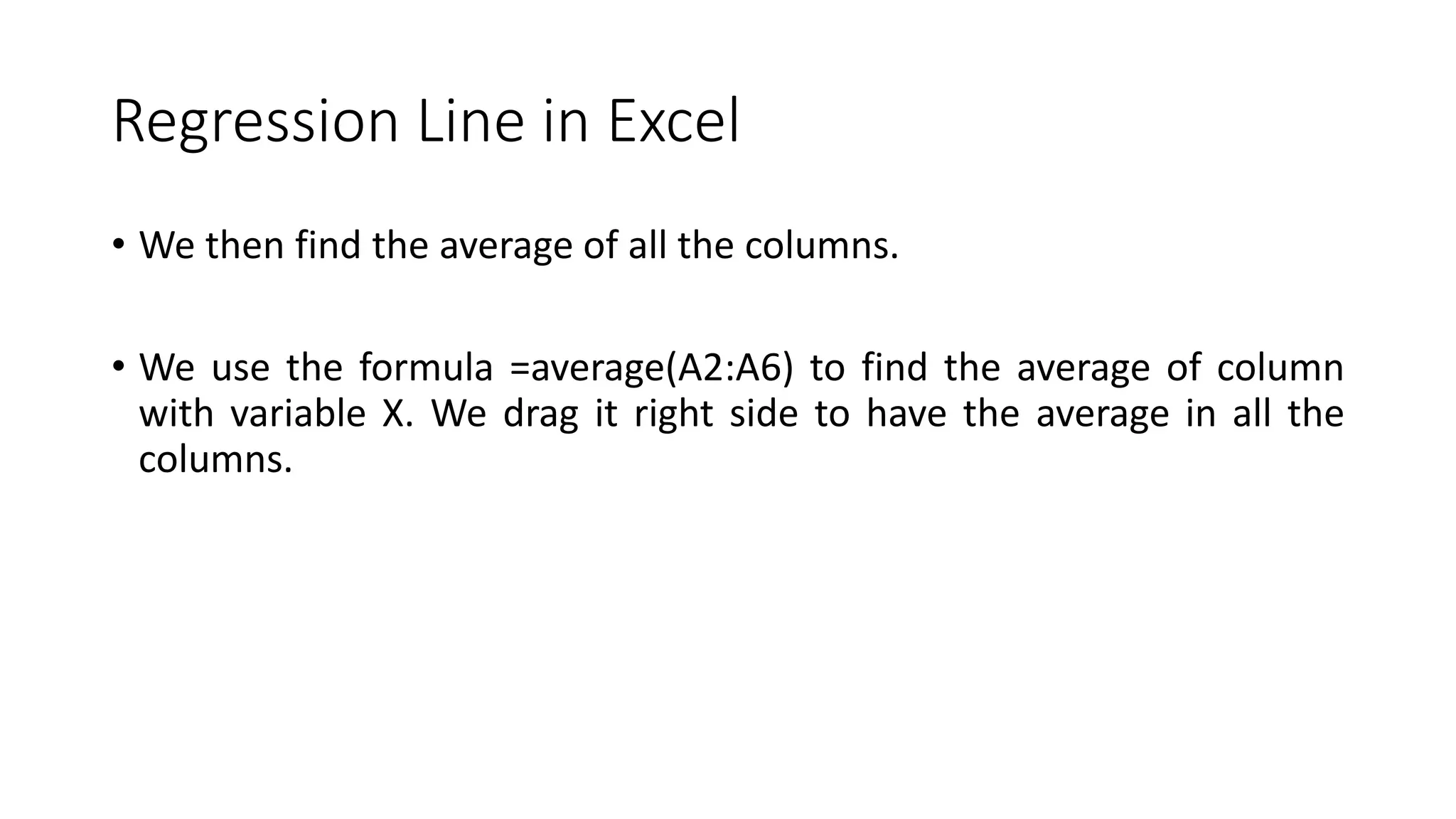 Finding the equation of regression line in Excel.pptx