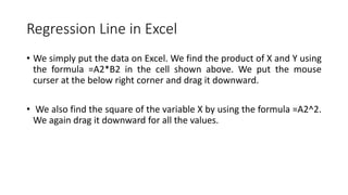 Finding the equation of regression line in Excel.pptx