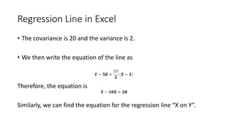 Finding the equation of regression line in Excel.pptx