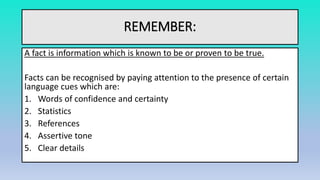 Finding the facts | PPT
