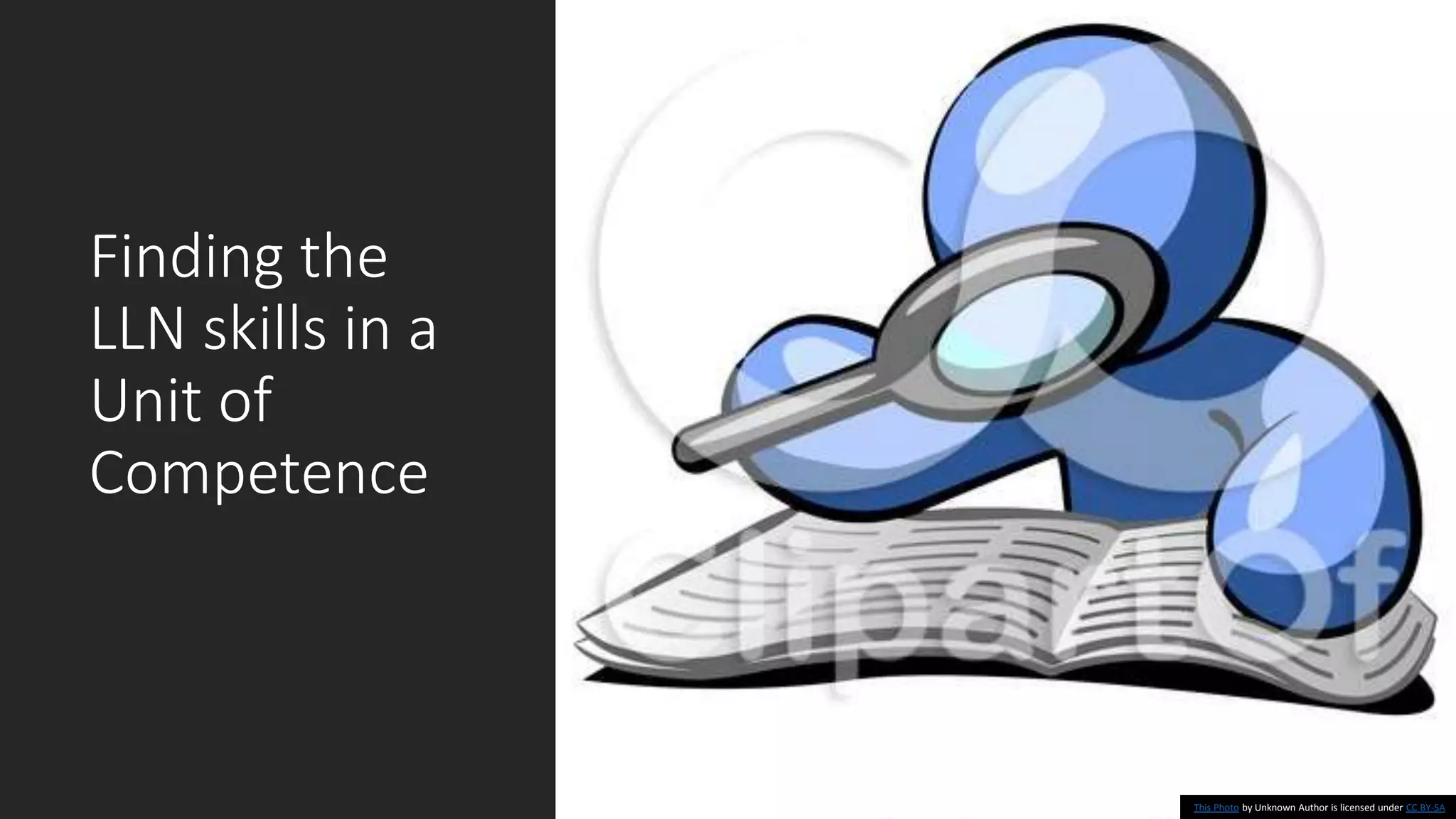 Finding the lln skills in a unit of competence | PPT