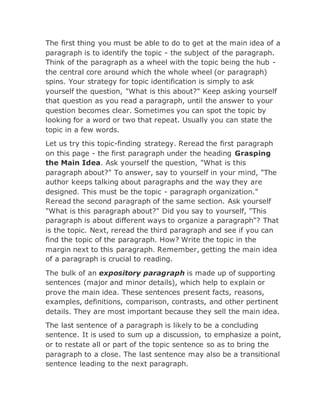 Finding the main idea | DOCX