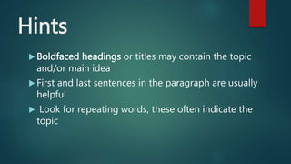 FINDING THE MAIN IDEA IN THE PARAGRAPH.pptx