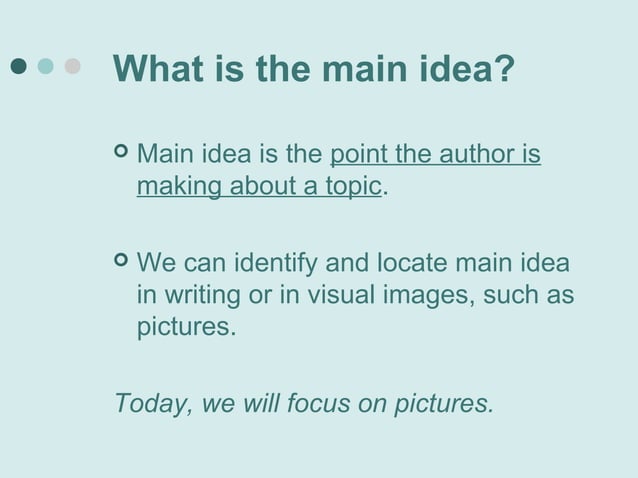 Finding the Main Idea with Pictures | PPT