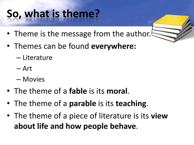 Finding themes in literature ppt | PPTX