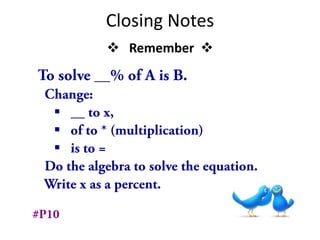 Solving Percent Problems