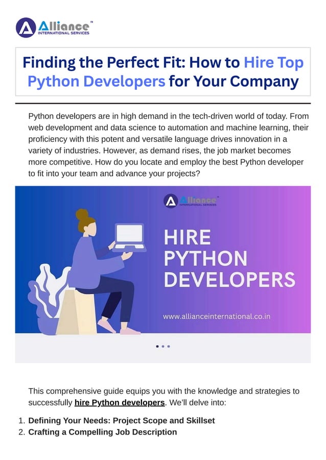 Finding the Perfect Fit - How to Hire Top Python Developers for Your ...