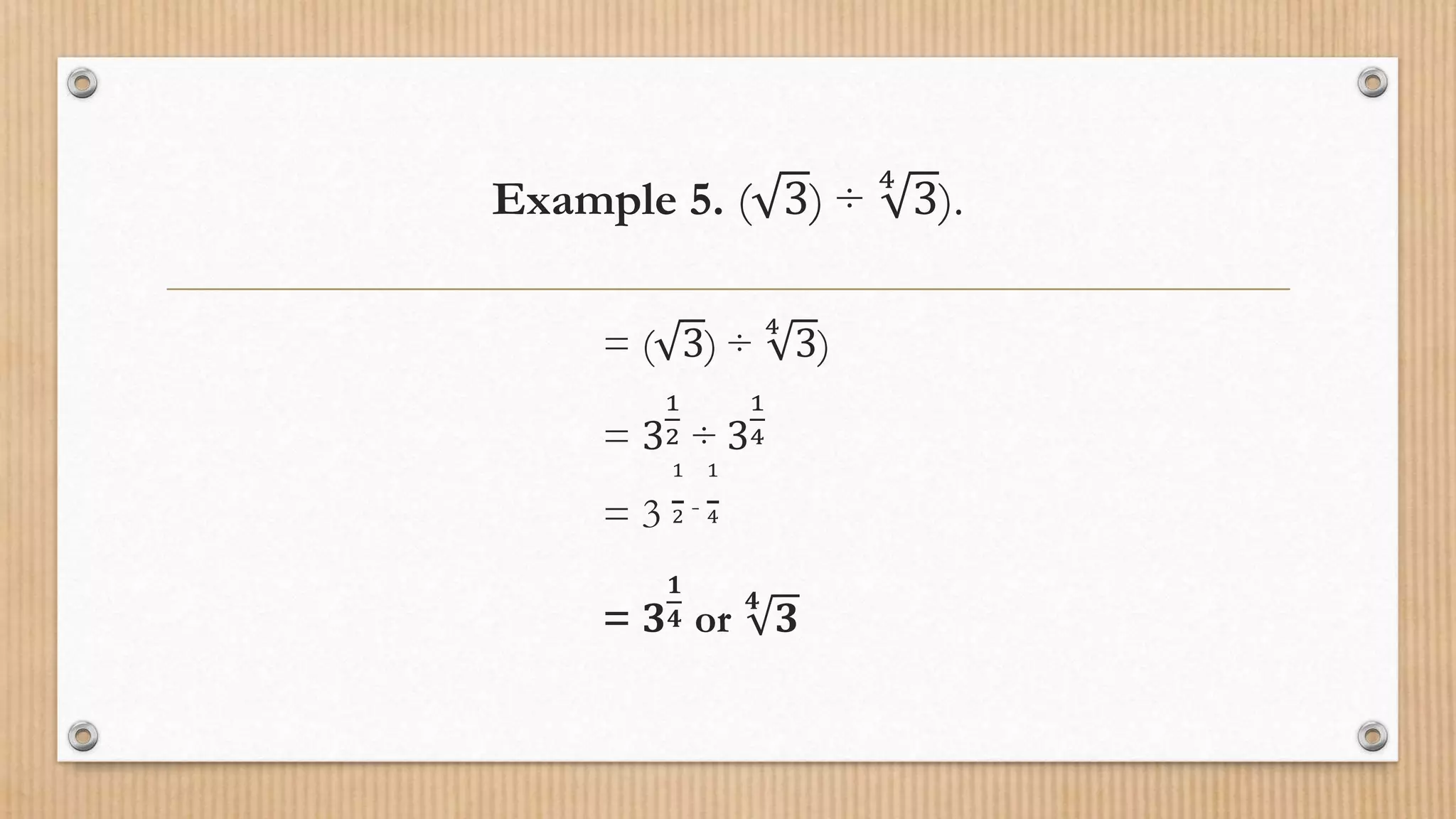 Finding the quotient of radicals | PPT