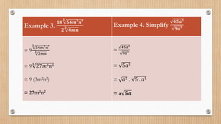 Finding the quotient of radicals | PPT