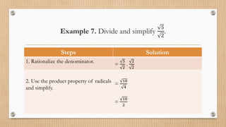Finding the quotient of radicals | PPT