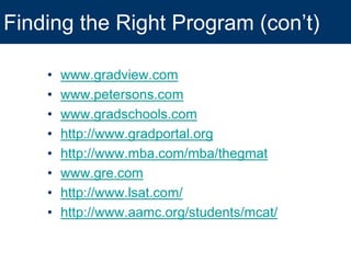 Finding the right program | PPT