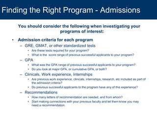 Finding the right program | PPT