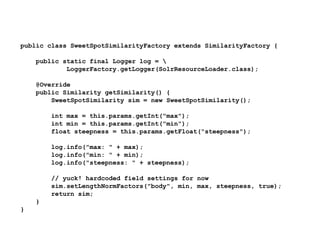 Using SweetSpotSimilarity for Solr Fulltext Indexing | PDF