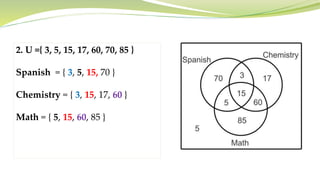 Finding union, intersection and complements | PPT